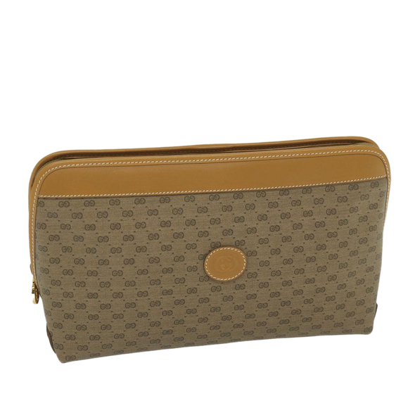 Gucci | Bags | Gucci Micro Gg Supreme Clutch Bag Pvc Leather Beige 4 58 ...